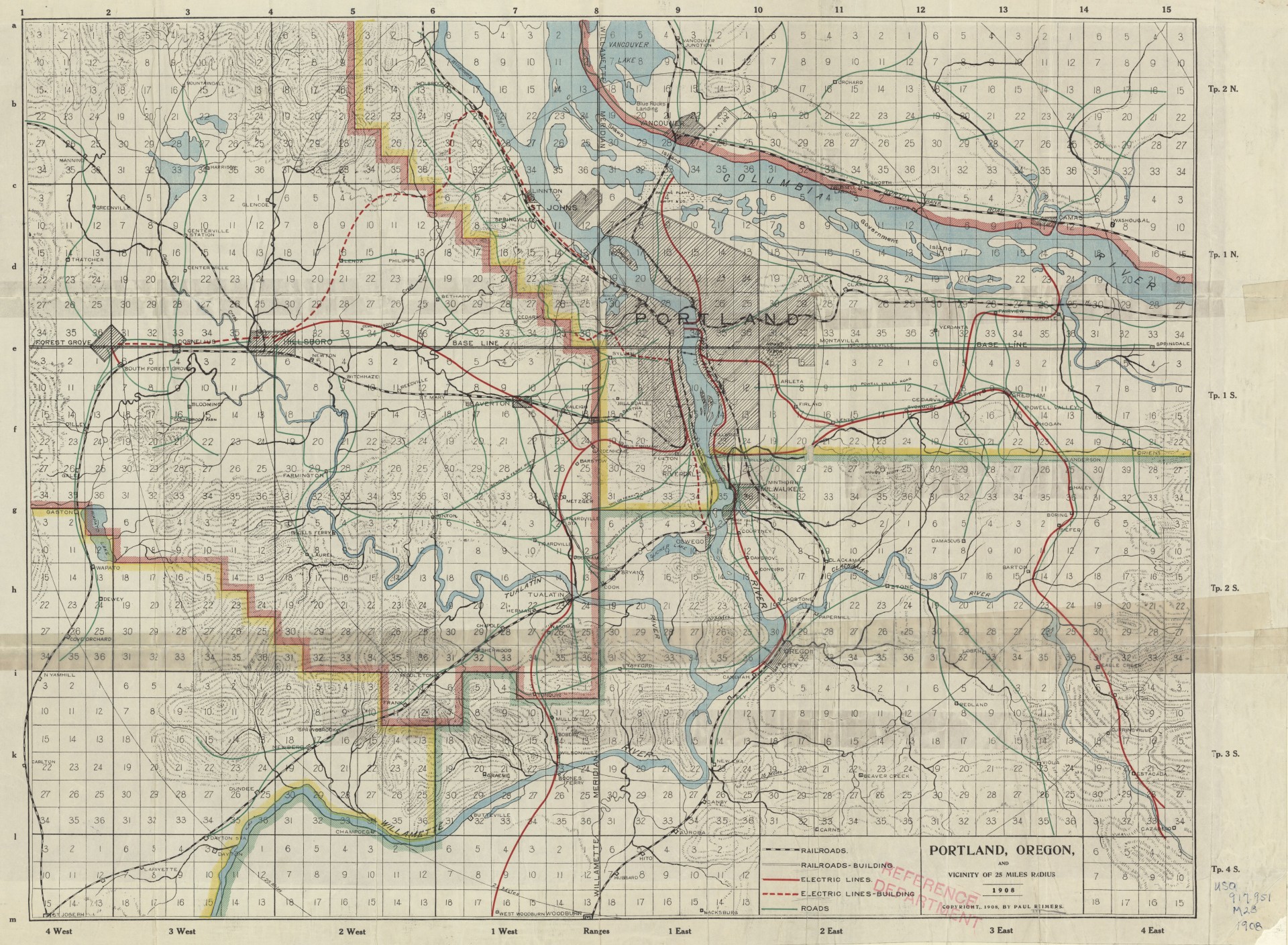 enlarged map of portland oregon area